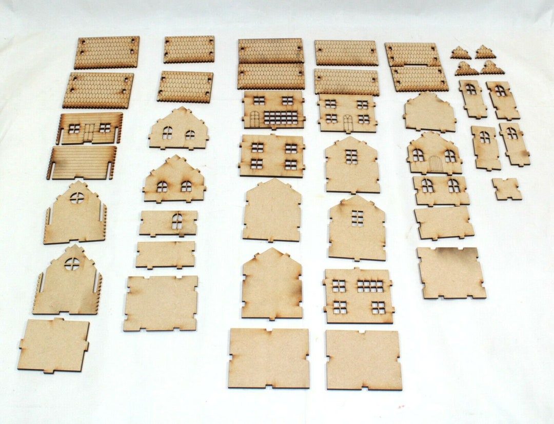 OO Gauge Model Railway MDF Laser Cut 00 Village 5 X Buildings - Etsy UK
