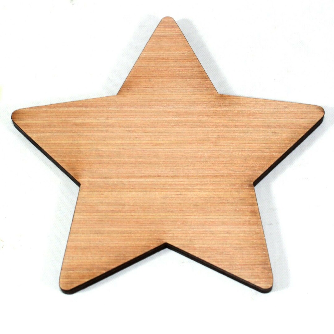 Laser Cut 5mm Plywood Stars Shape 50mm (5cm) Embellishment 5mm Plywood ...