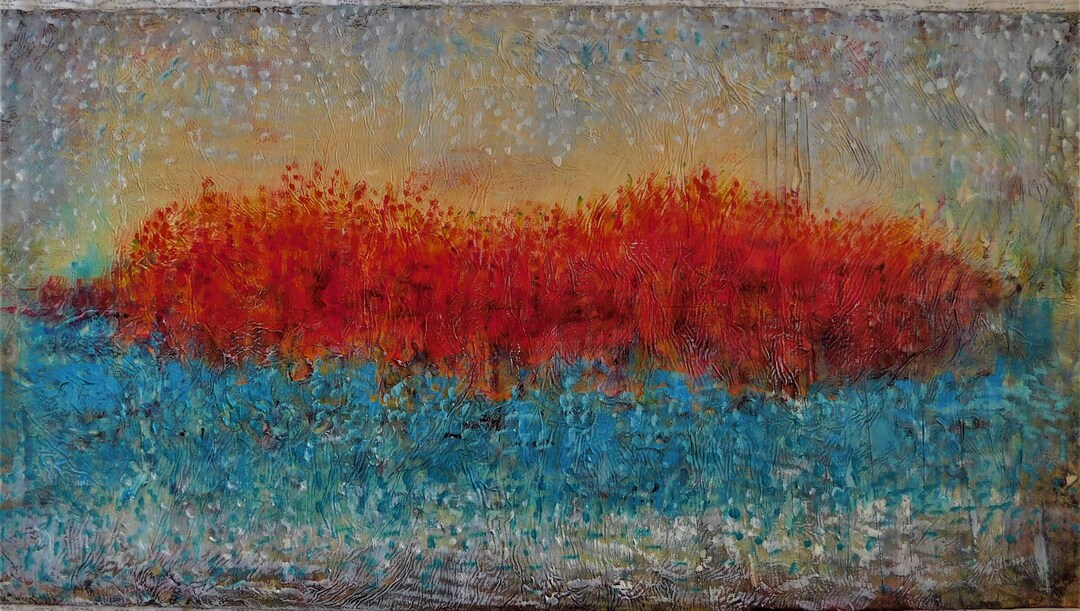 Original Mixed Media Textured Painting on Hardboard Signed by Nalan ...