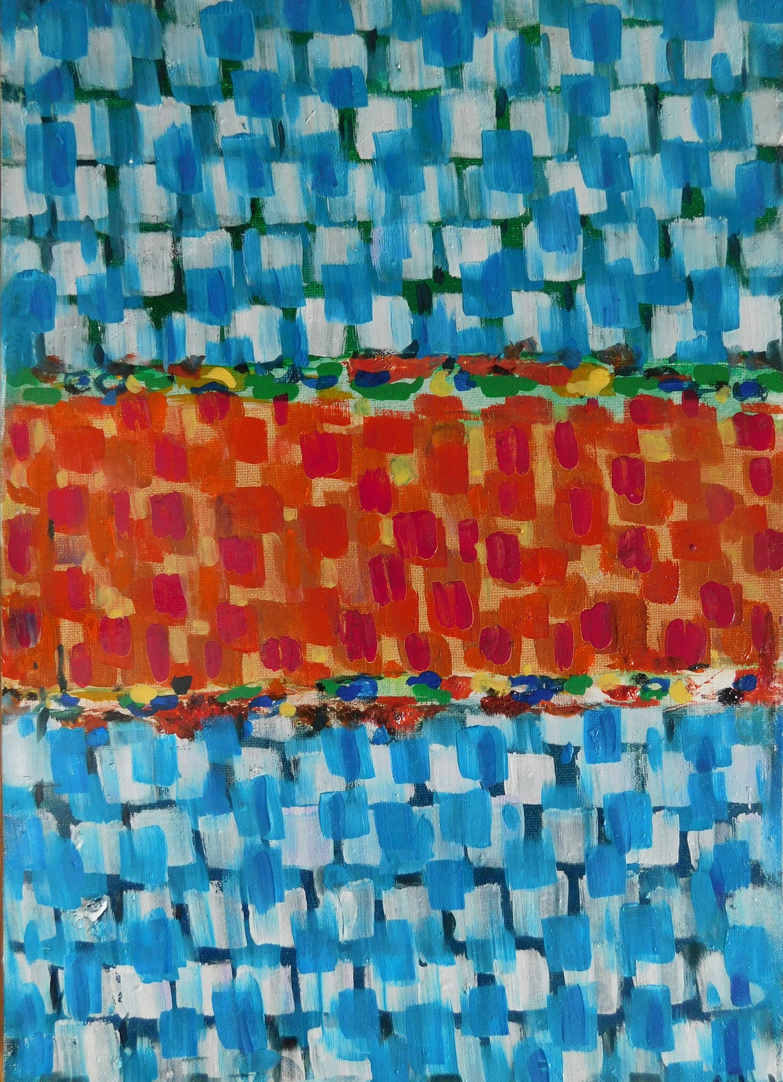 Original Abstract Oil Painting Signed by Nalan Laluk: "surrounded" - Etsy