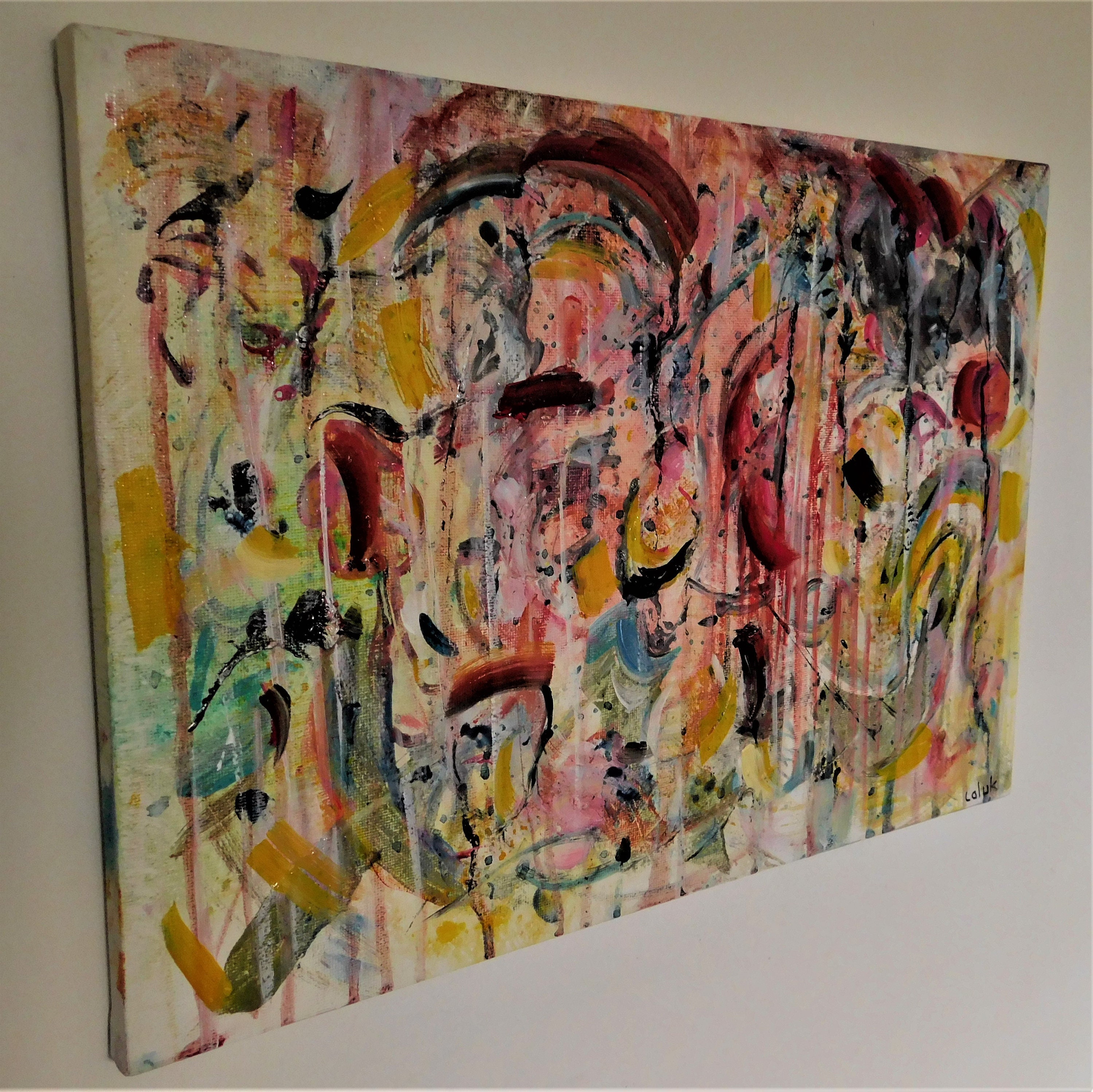 Original Abstract Oil Painting Signed by Nalan Laluk: allusions, 2 ...