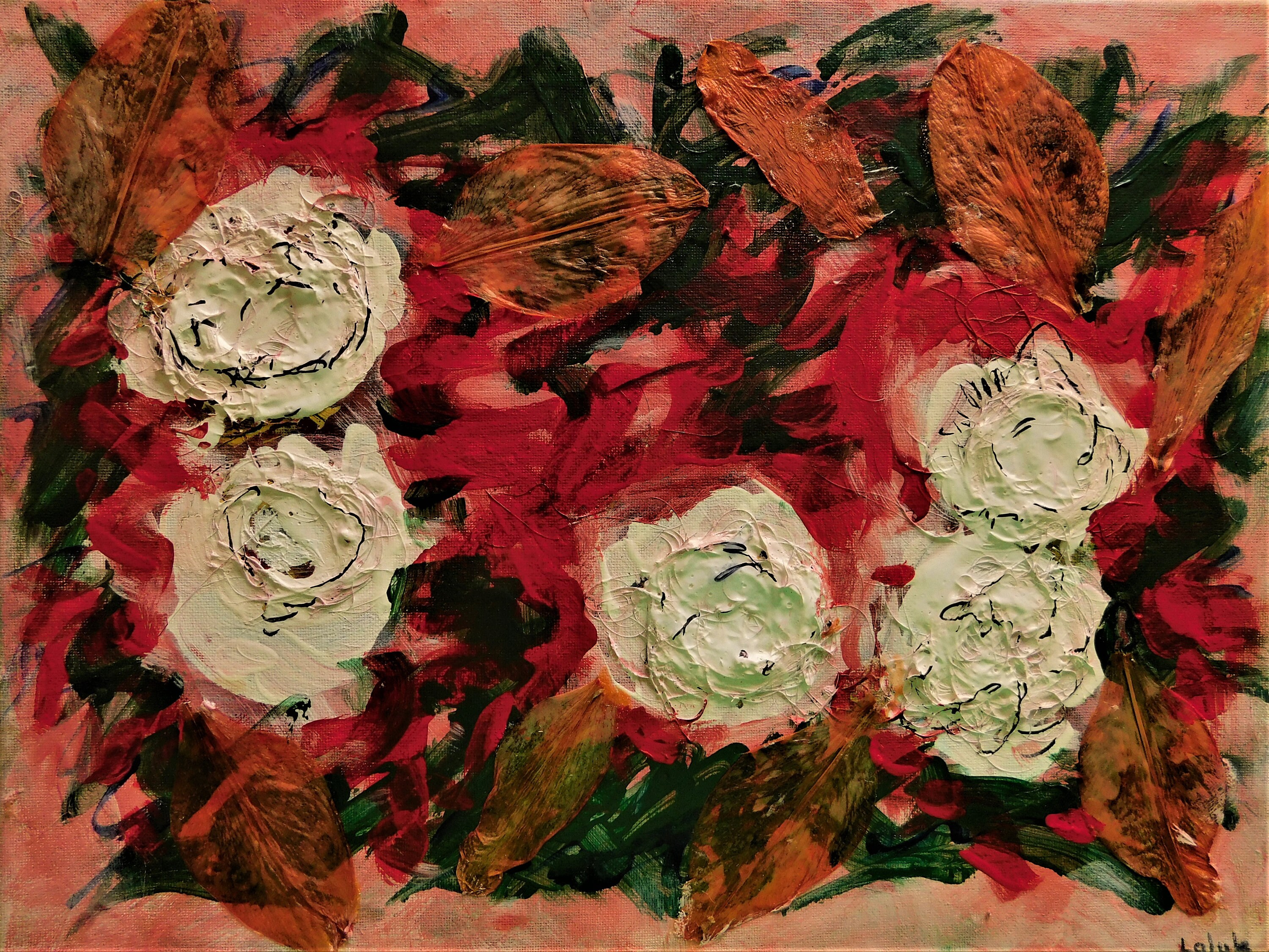 Original mixed media textured abstract painting by Nalan Laluk Agua ...