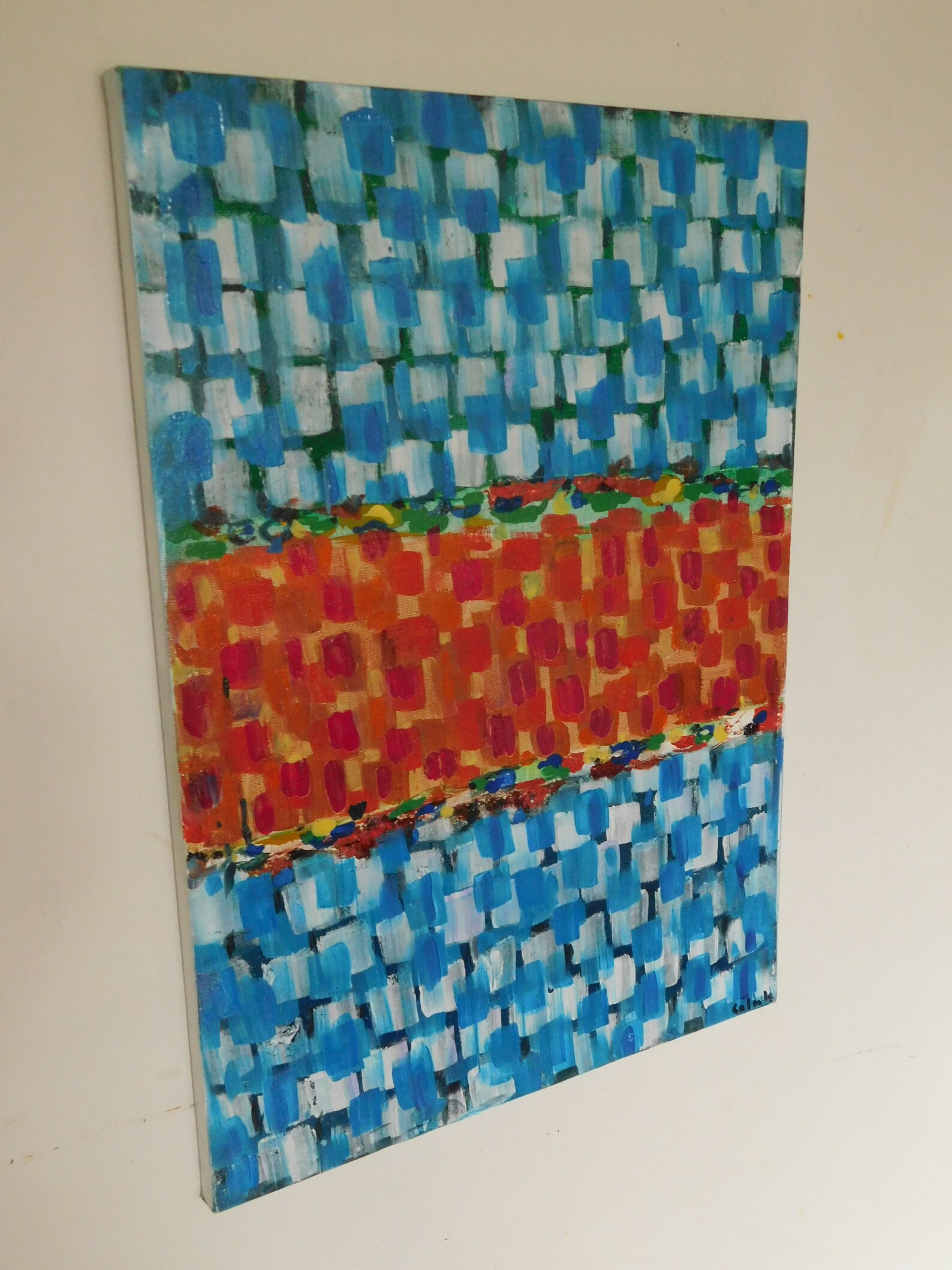 Original Abstract Oil Painting Signed by Nalan Laluk: "surrounded" - Etsy
