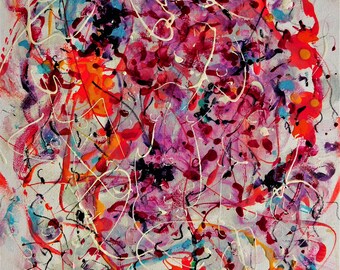 Original Abstract Oil Painting Signed by Nalan Laluk: the Sixth Level ...