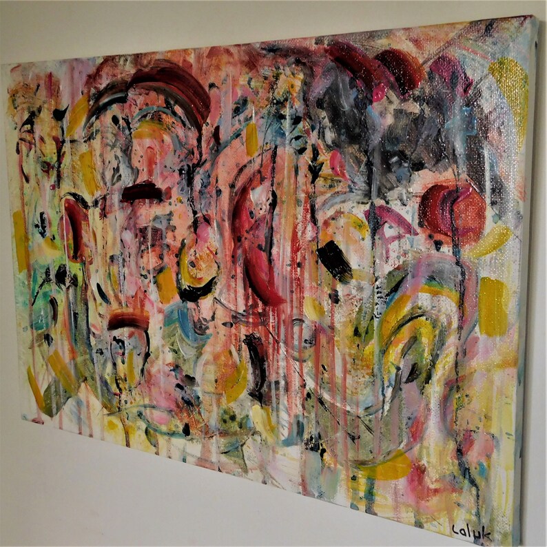 Original Abstract Oil Painting Signed by Nalan Laluk: allusions, 2 ...