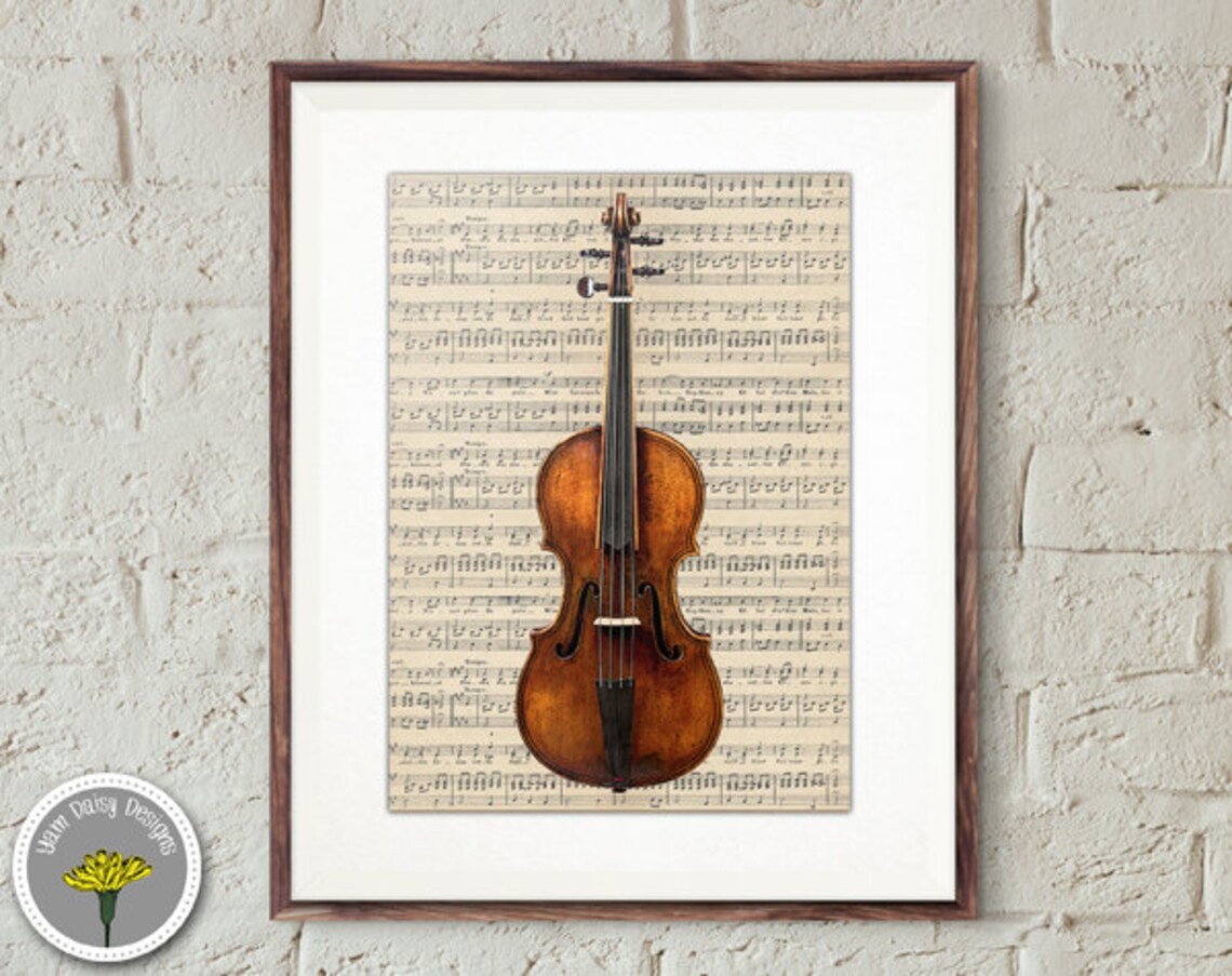 Violin Art Print, 11x14", Printable, Instant Download, Sheet Music ...