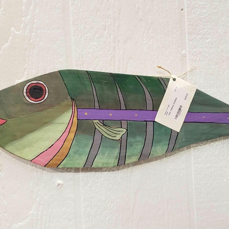 Painted Wood Fish - Etsy