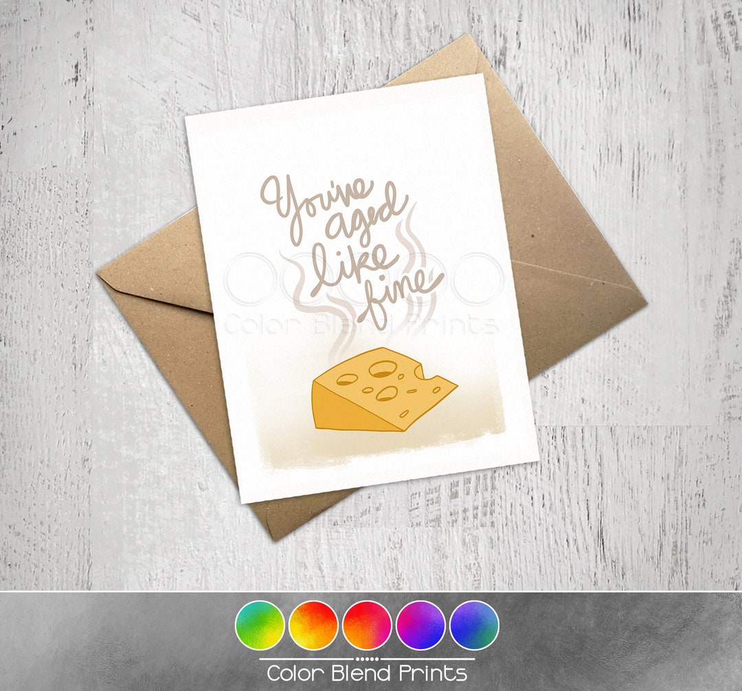 OLD CHEESE, Happy Birthday Card, Best Friend Gift, Getting Older Card ...