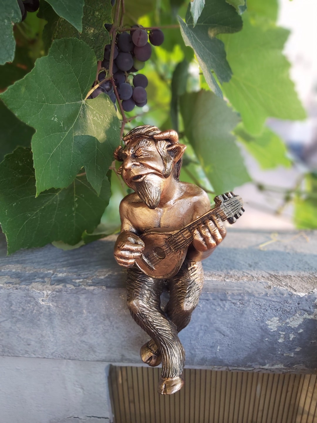 Original Clay Figurine faun With a Lute/grape Keeper - Etsy UK