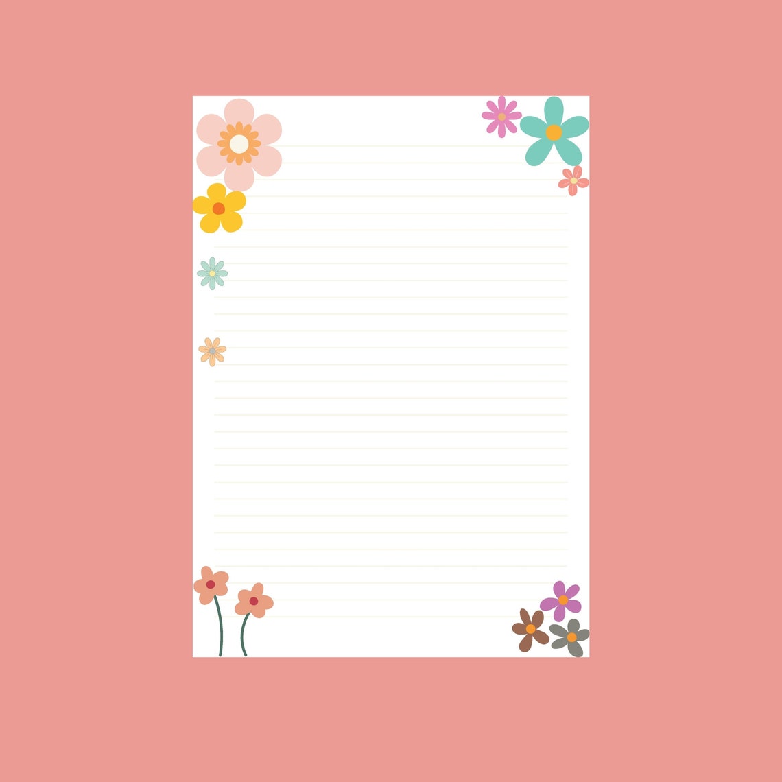 Printable Letter Paper, Letter Writing Paper, Writing Paper for Kids - Etsy
