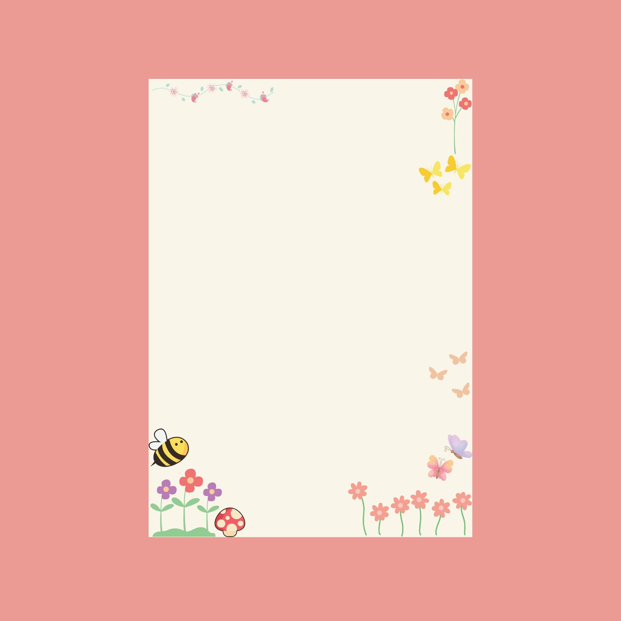 Printable Letter Paper, Letter Writing Paper, Writing Paper for Kids - Etsy