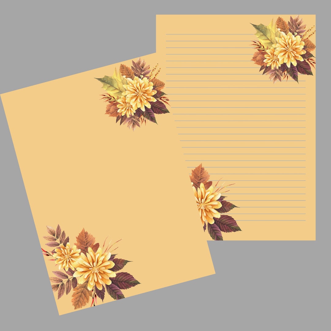 Printable Letter Paper, Fall Colours, Writing Letter Paper - Etsy