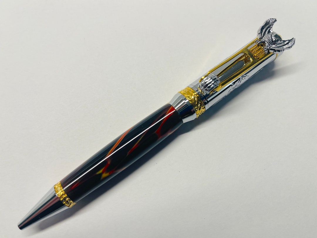 Acrylic Motorcycle Pen - Acrylic, Chrome and Golden Metal - Etsy