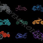 MOTORCYCLE biker embroidery machine designs / motifs moto | Etsy