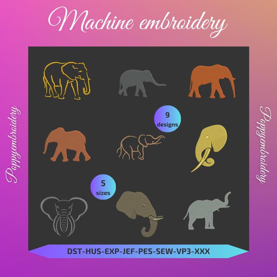 ELEPHANT Machine Embroidery Designs/ INSTANT DOWNLOAD - Etsy