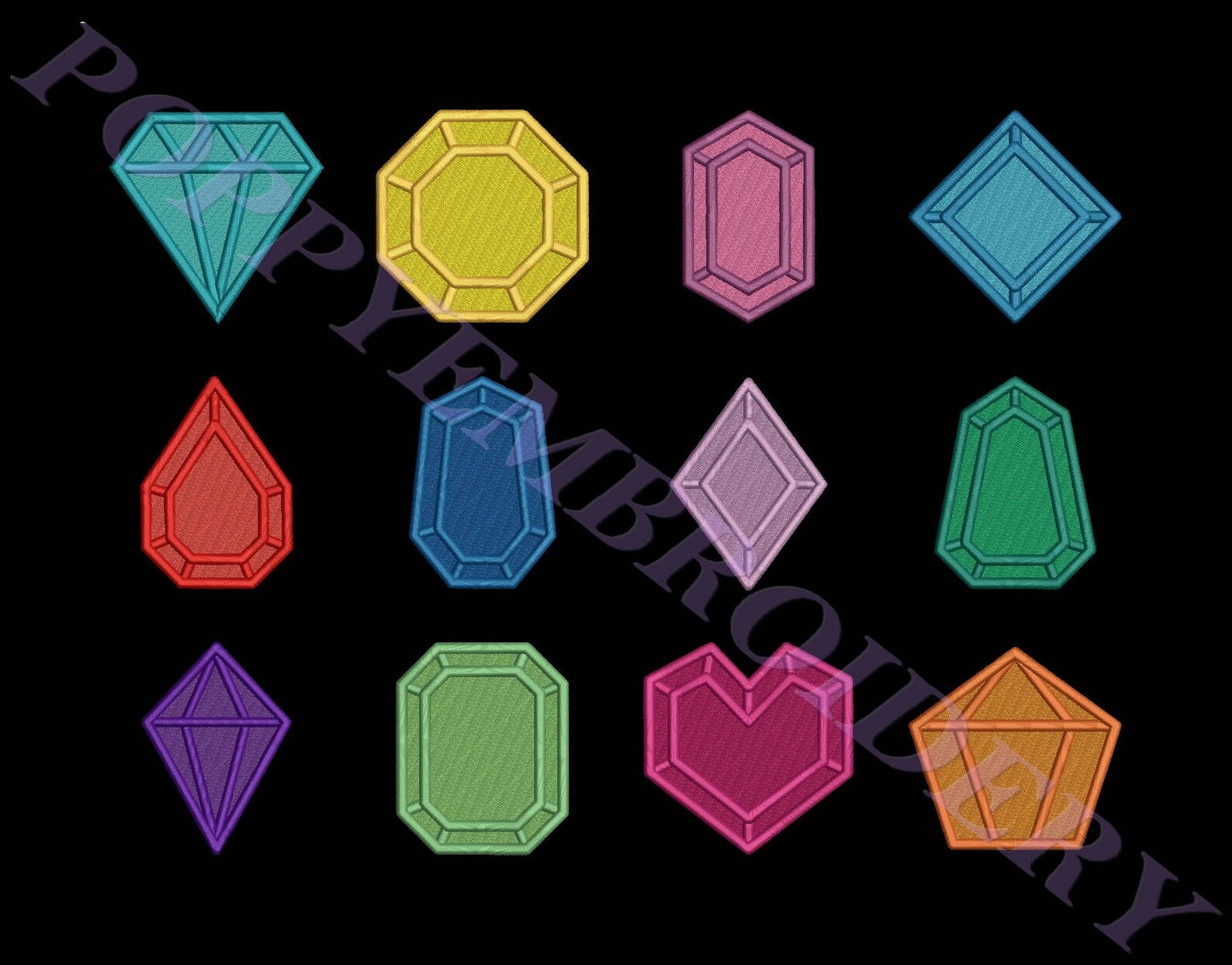 DIAMOND Designs for Embroidery Machine / Diamant Motifs Pour - Etsy