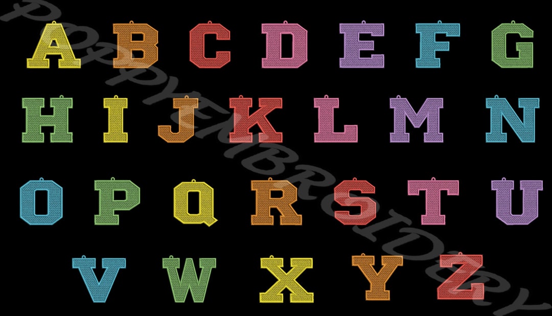 Free Standing Lace FSL College Letters /design for Embroidery - Etsy