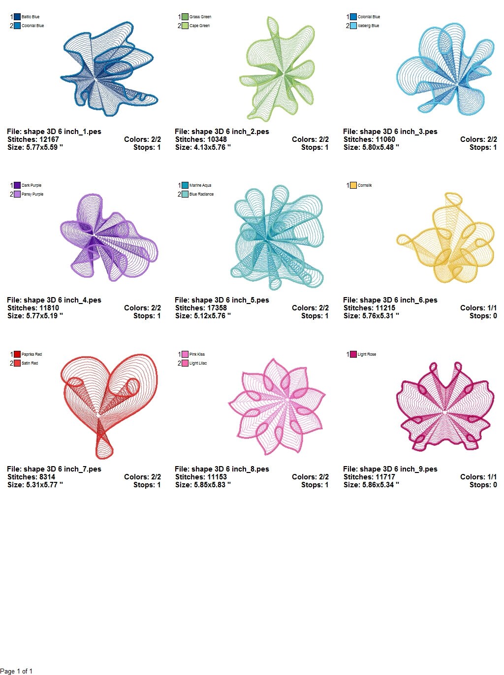 3D Shape Designs for Embroidery Machine / Forme Motifs Pour - Etsy