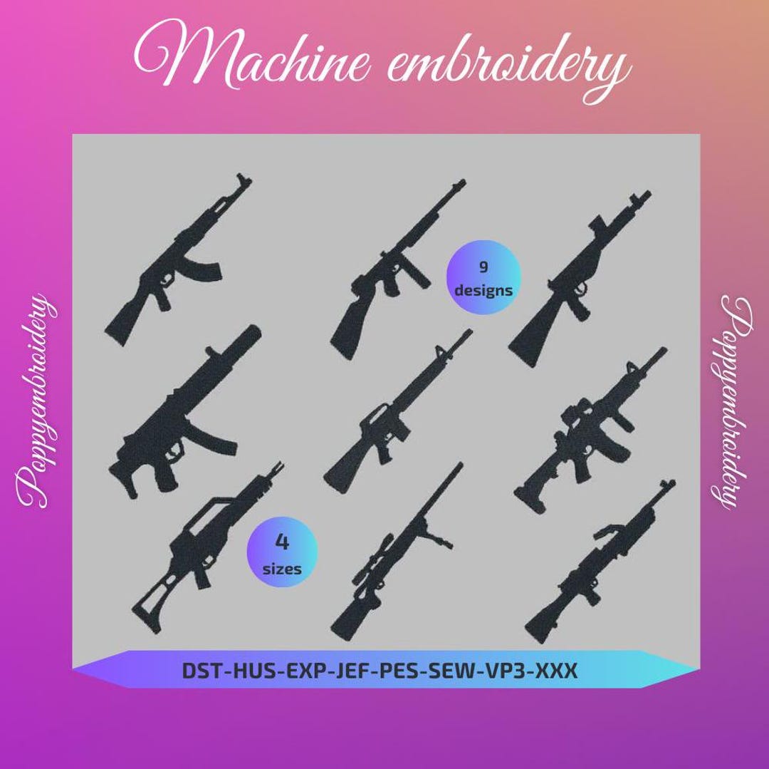RIFLE Weapon Machine Embroidery Designs / Instant Download - Etsy