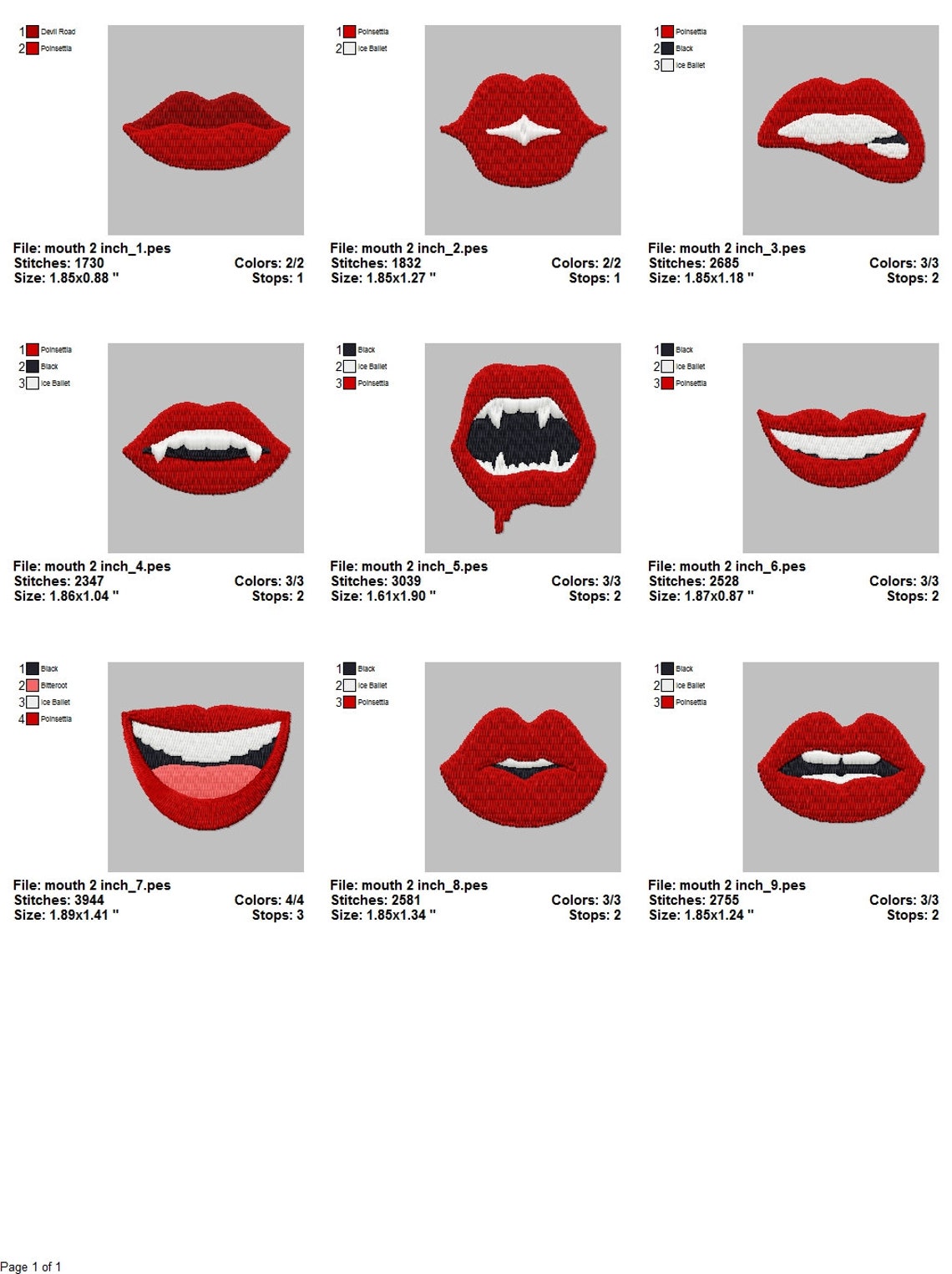 LIPS Mouth Designs for Embroidery Machine / Motifs Bouche - Etsy