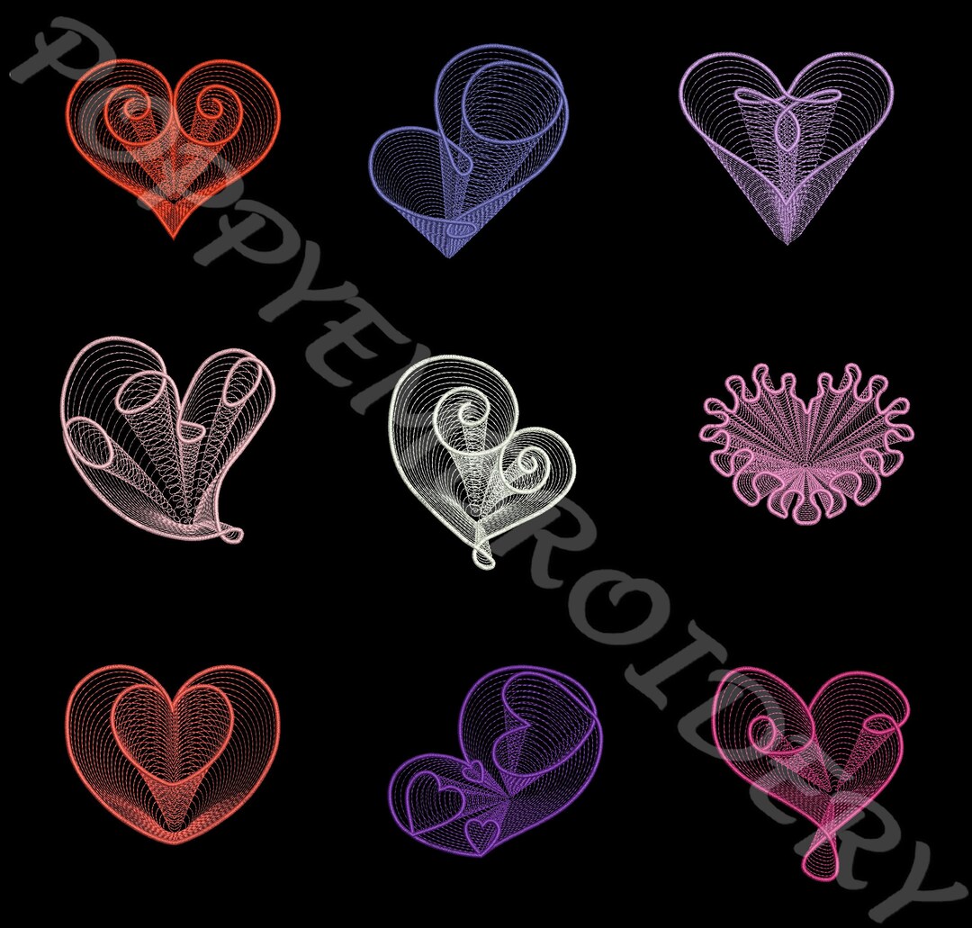 3D Heart Lace Designs for Embroidery Machine / 3D Coeur - Etsy