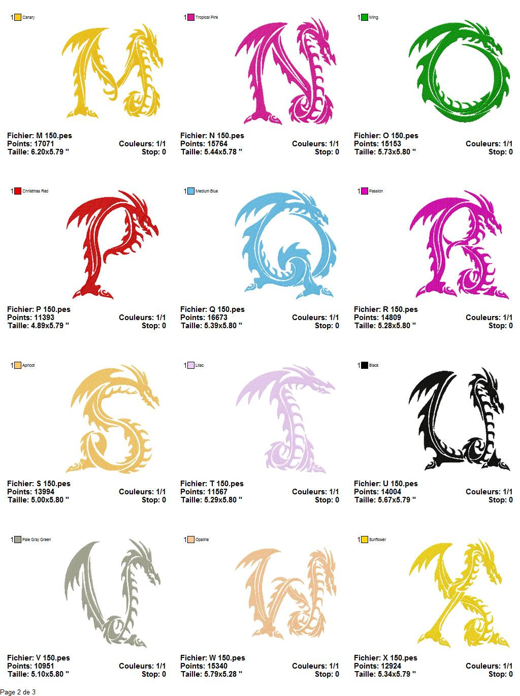 DRAGON Letters Design for Embroidery Machine / Motifs Lettre - Etsy