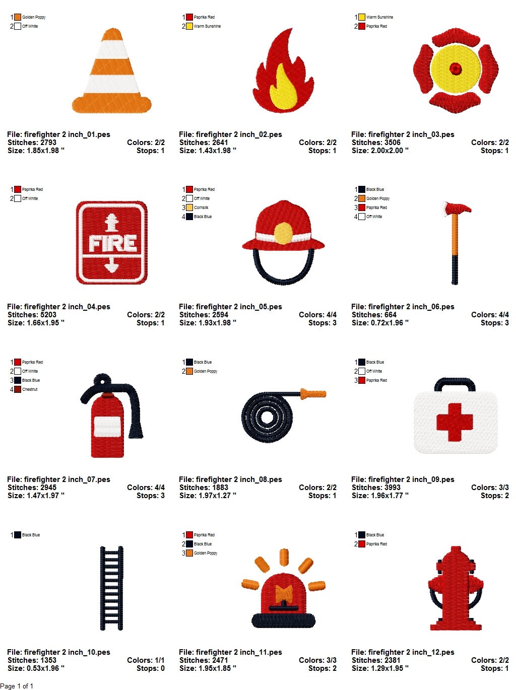 FIREFIGHTER Fireman Design for Embroidery Machine / Pompier - Etsy