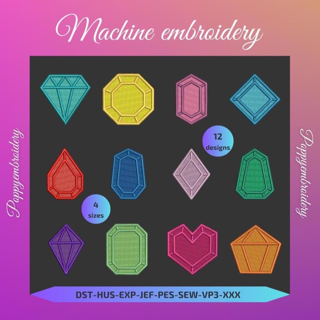 DIAMOND Designs for Embroidery Machine / Diamant Motifs Pour Broderie ...