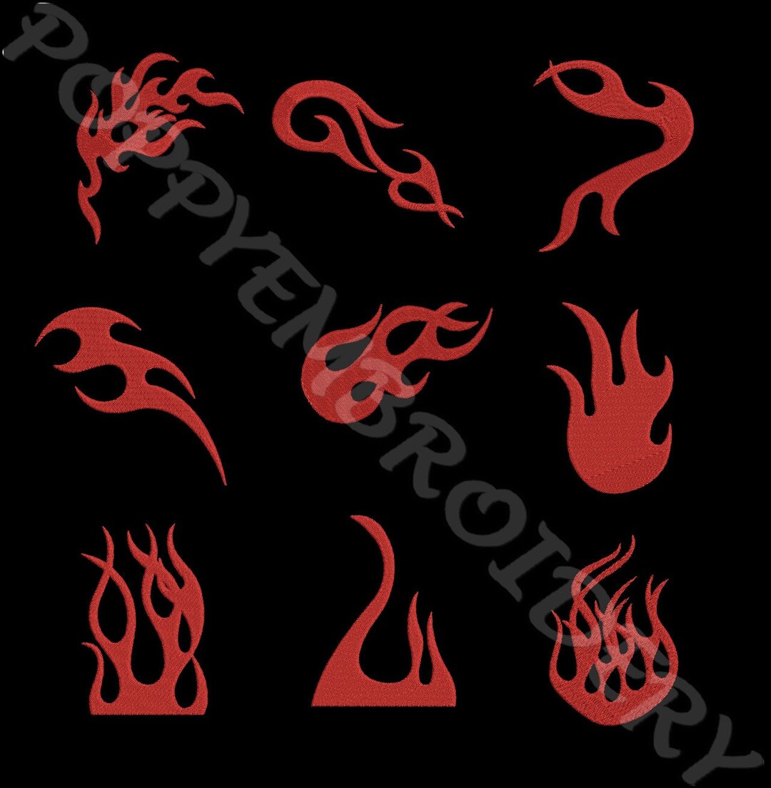 FLAME Design for Embroidery Machine / Motifs Flamme Pour Broderie ...