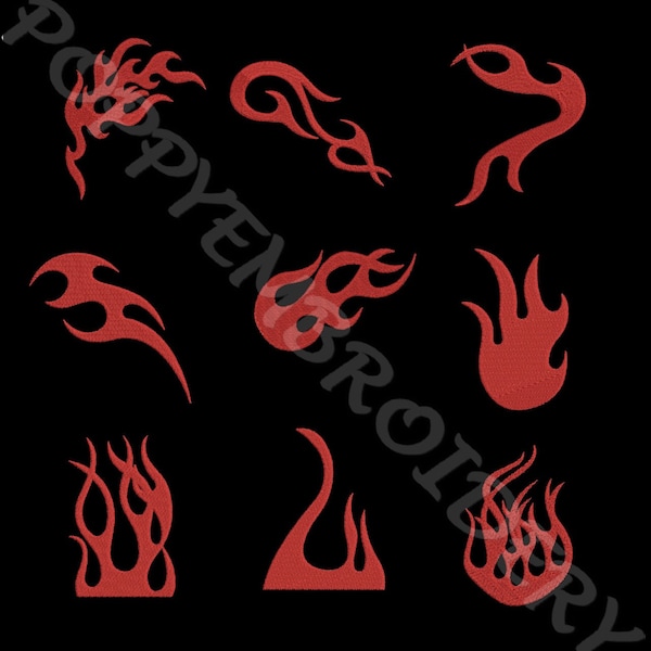 Flame Embroidery Pattern - Etsy
