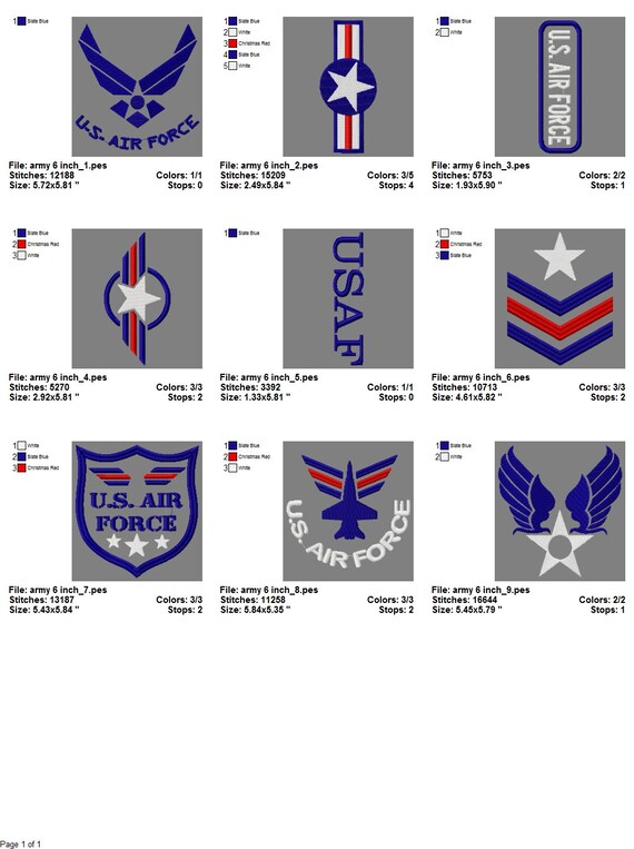 Embroidery Air force embroidery design military rank Sewing ...