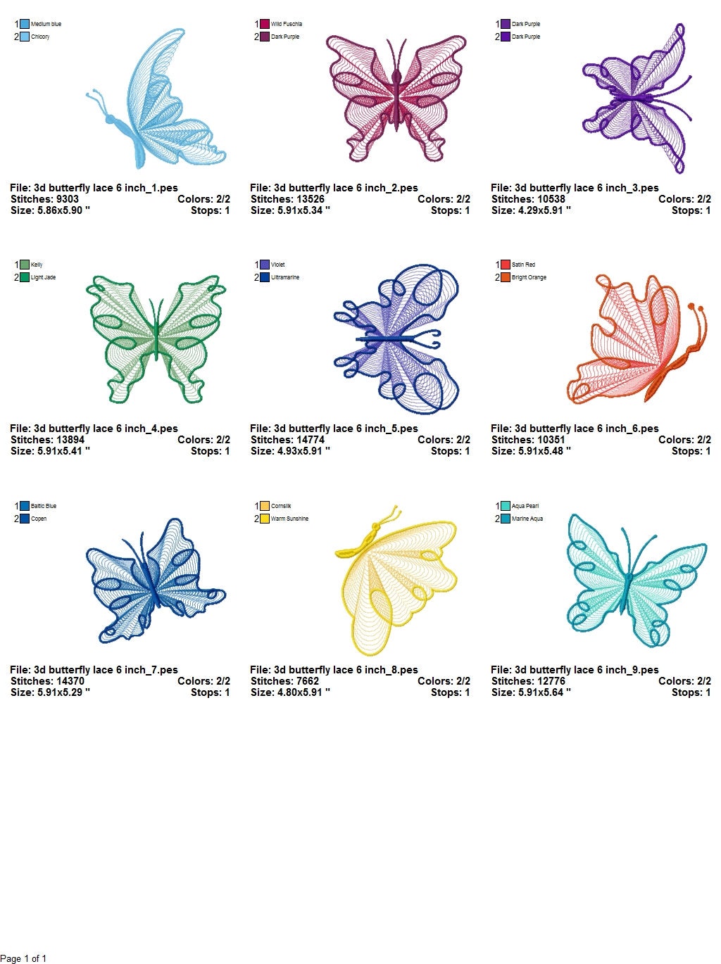 3D Butterfly Lace, Machine Embroidery Designs (instant Download) - Etsy