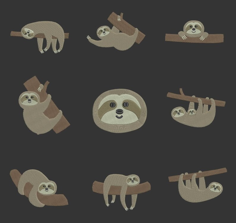 SLOTH Machine Embroidery Designs / INSTANT DOWNLOAD - Etsy