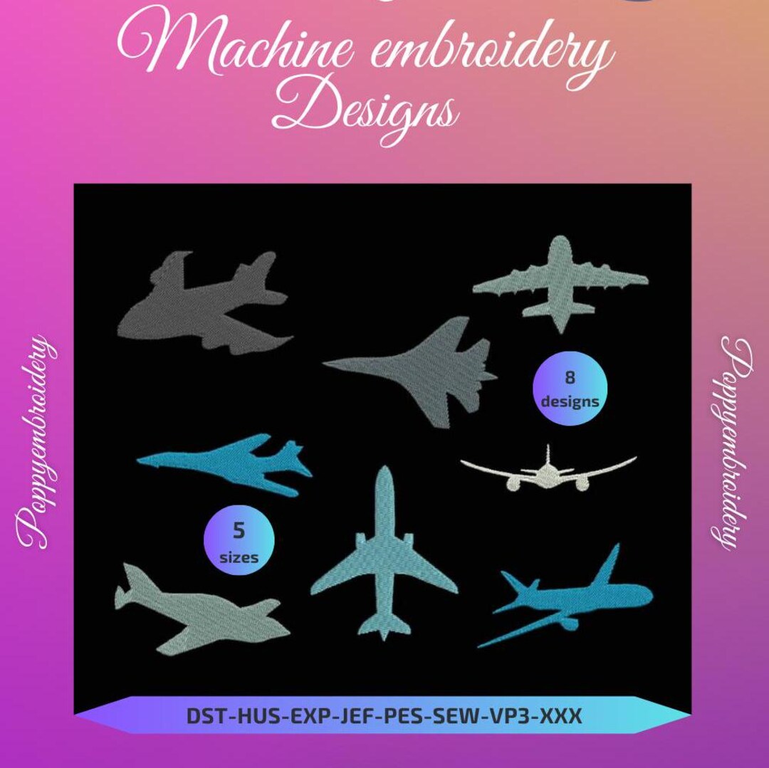 PLANE Machine Embroidery Designs / Instant Download - Etsy