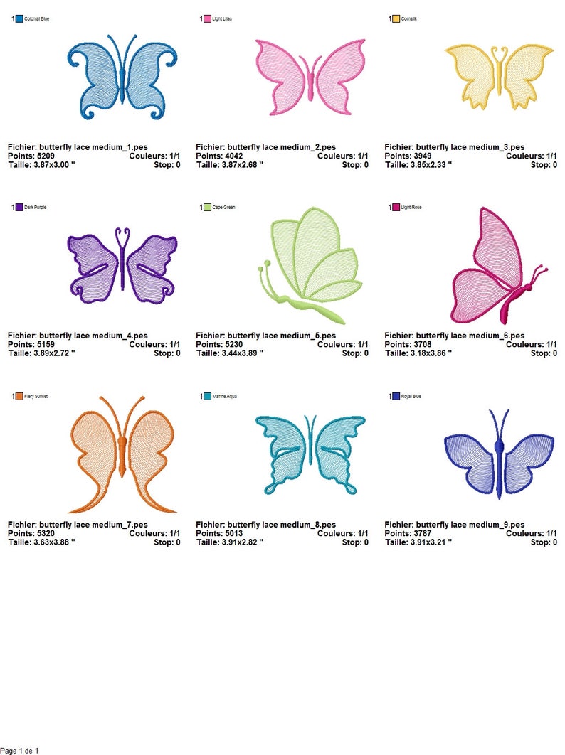 BUTTERFLY Lace Embroidery Machine Designs / Papillon Dentelle - Etsy