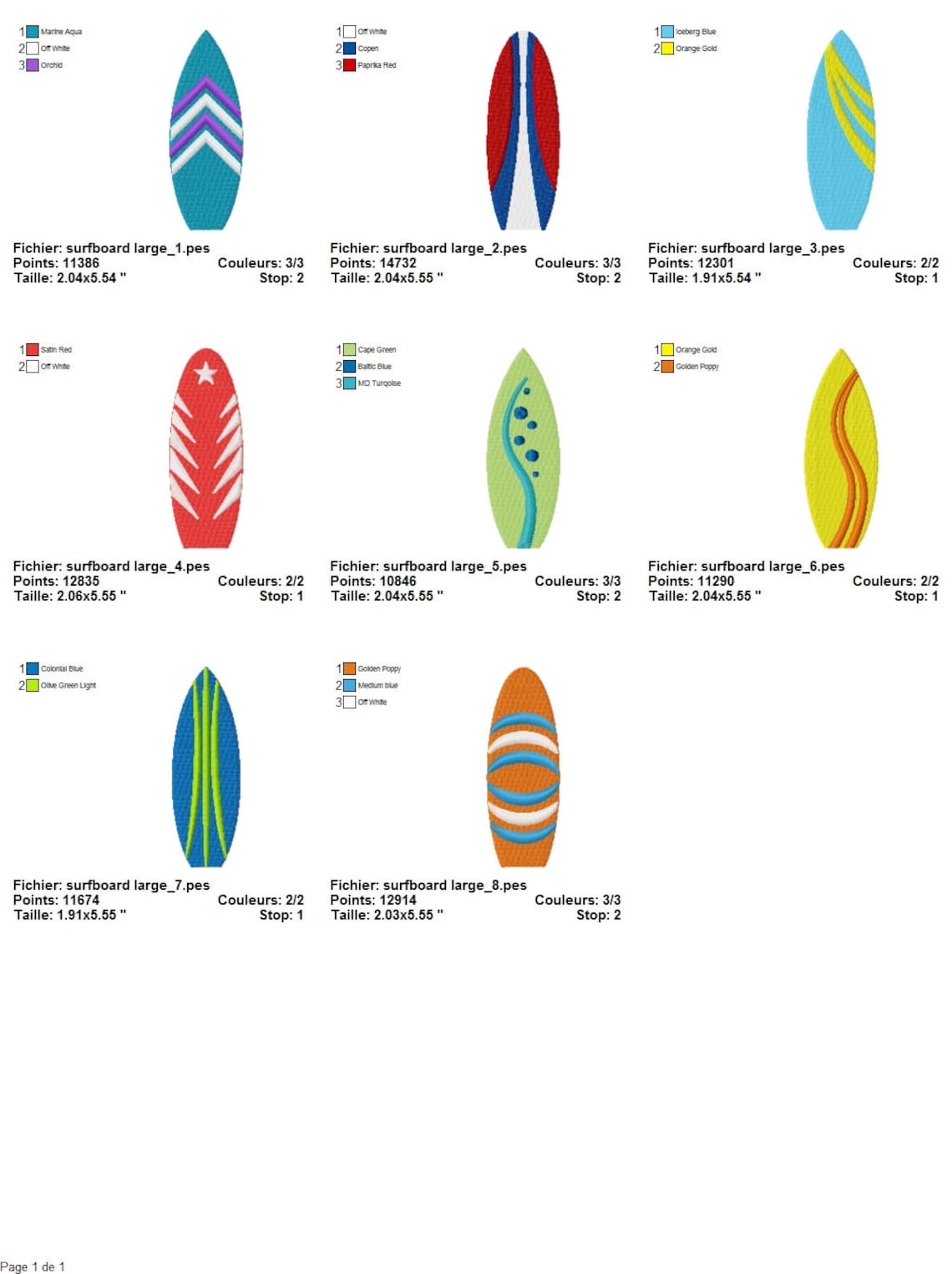 SURFBOARD Machine Embroidery Designs / INSTANT DOWNLOAD - Etsy