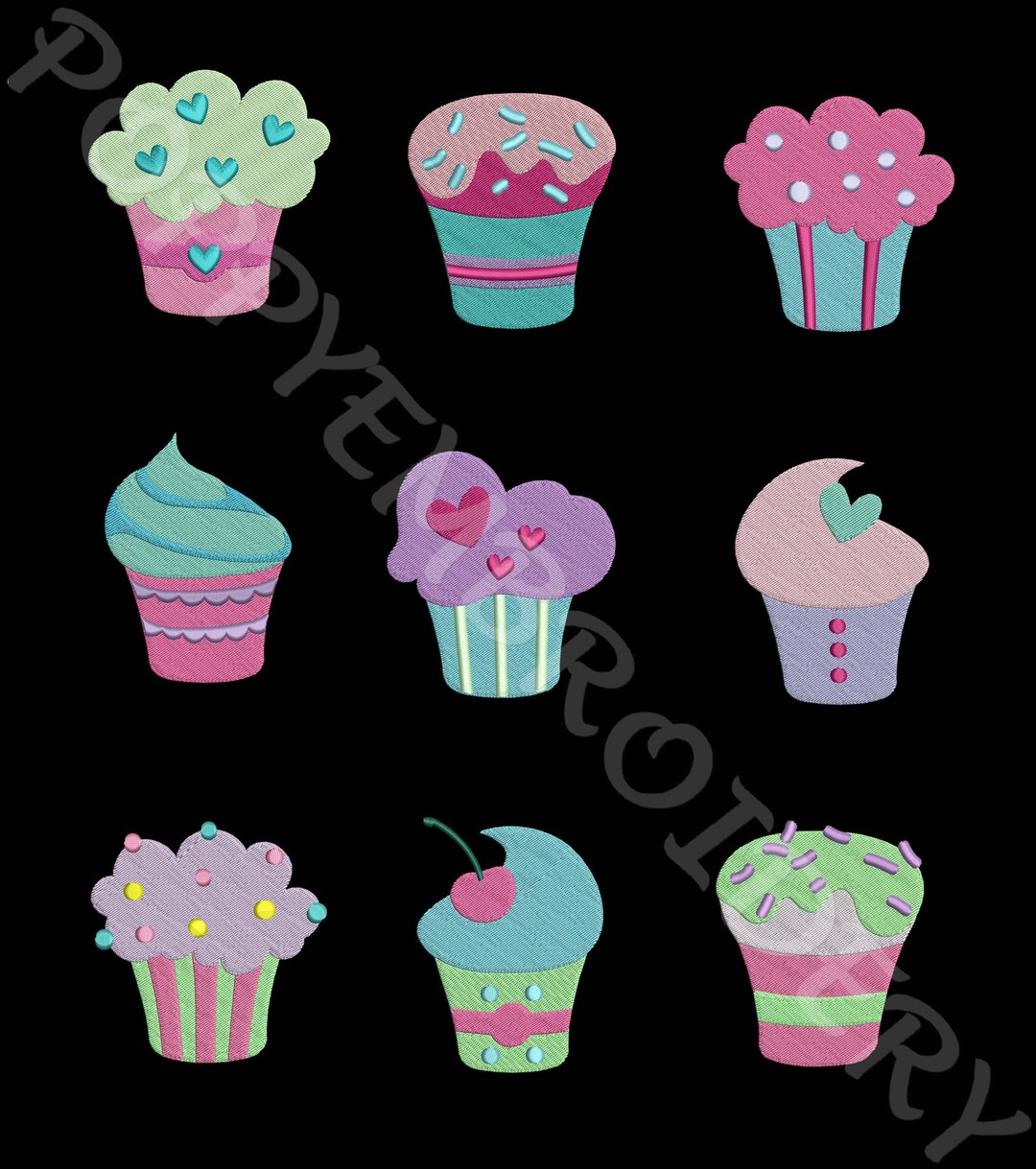 CUPCAKE Design for Embroidery Machine / Gateaux Motifs Pour Broderie ...
