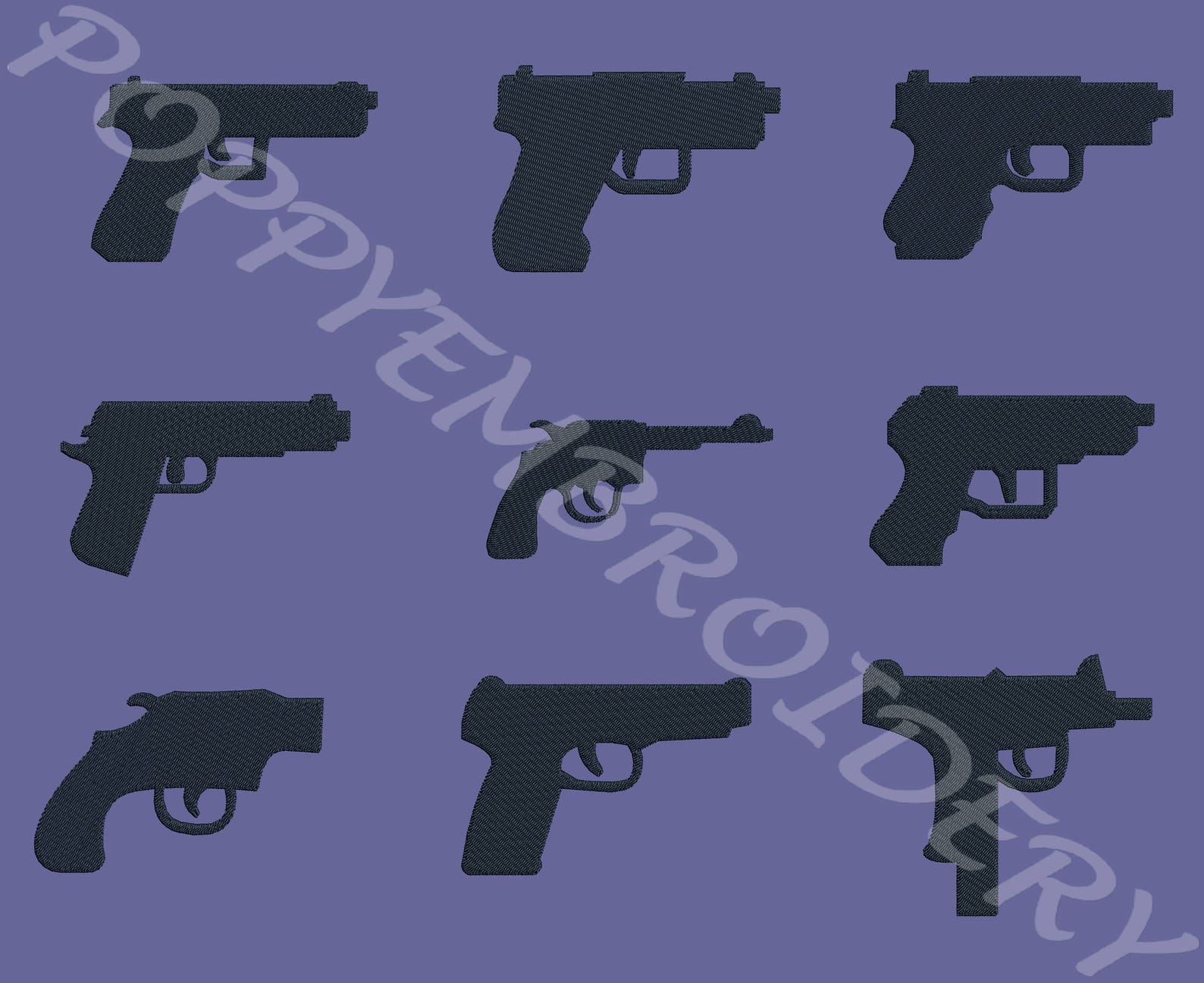 GUNS Pistol Designs for Machine Embroidery / Pistolet Arme - Etsy