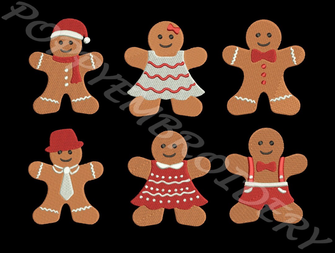 GINGERBREAD Designs for Embroidery Machine / Noel Motifs Pour - Etsy