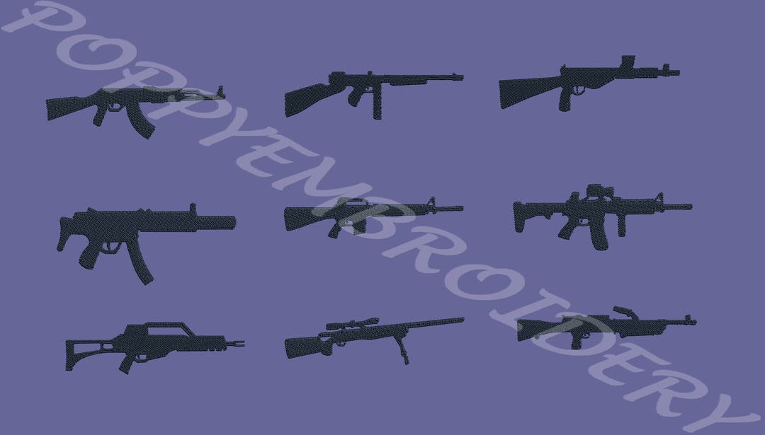 RIFLE Weapon Design for Embroidery Machine /motif Fleur Pour Broderie ...