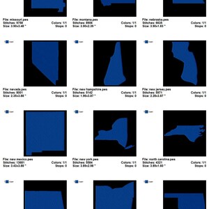 USA States Machine Embroidery Designs Set (INSTANT DOWNLOAD) - Etsy