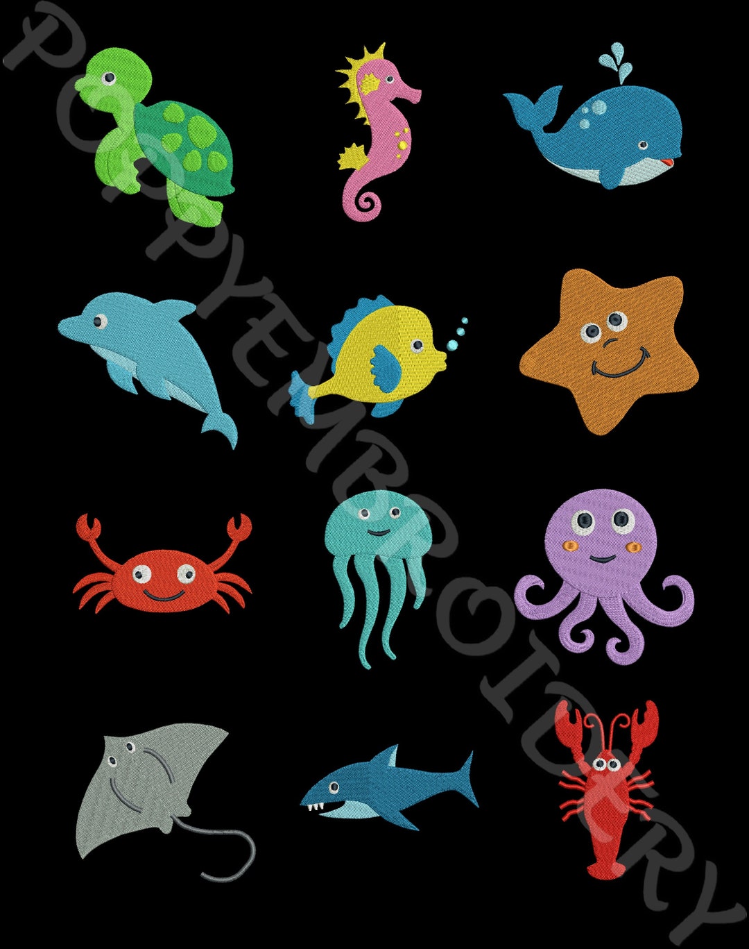SEA Animal Design for Embroidery Machine / Animaux De Mer Pour Broderie ...
