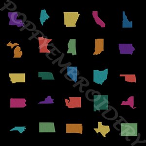 USA States Machine Embroidery Designs Set / Usa Motifs Pour Broderie ...