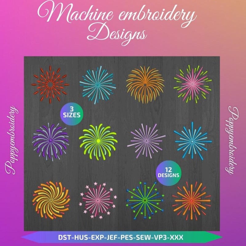 Firework Embroidery - Etsy