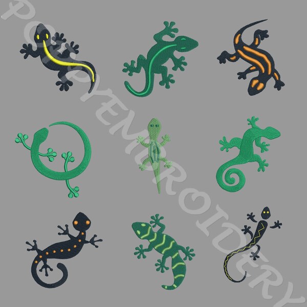 Lizard Embroidery Design - Etsy