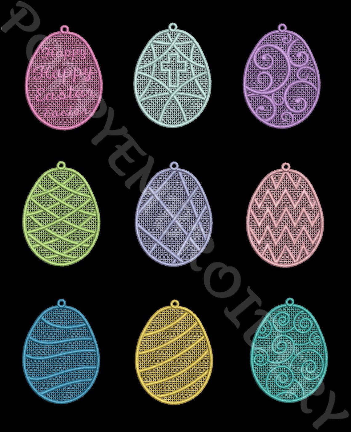 FSL Easter Egg Freestanding Lace Design for Embroidery Machine - Etsy