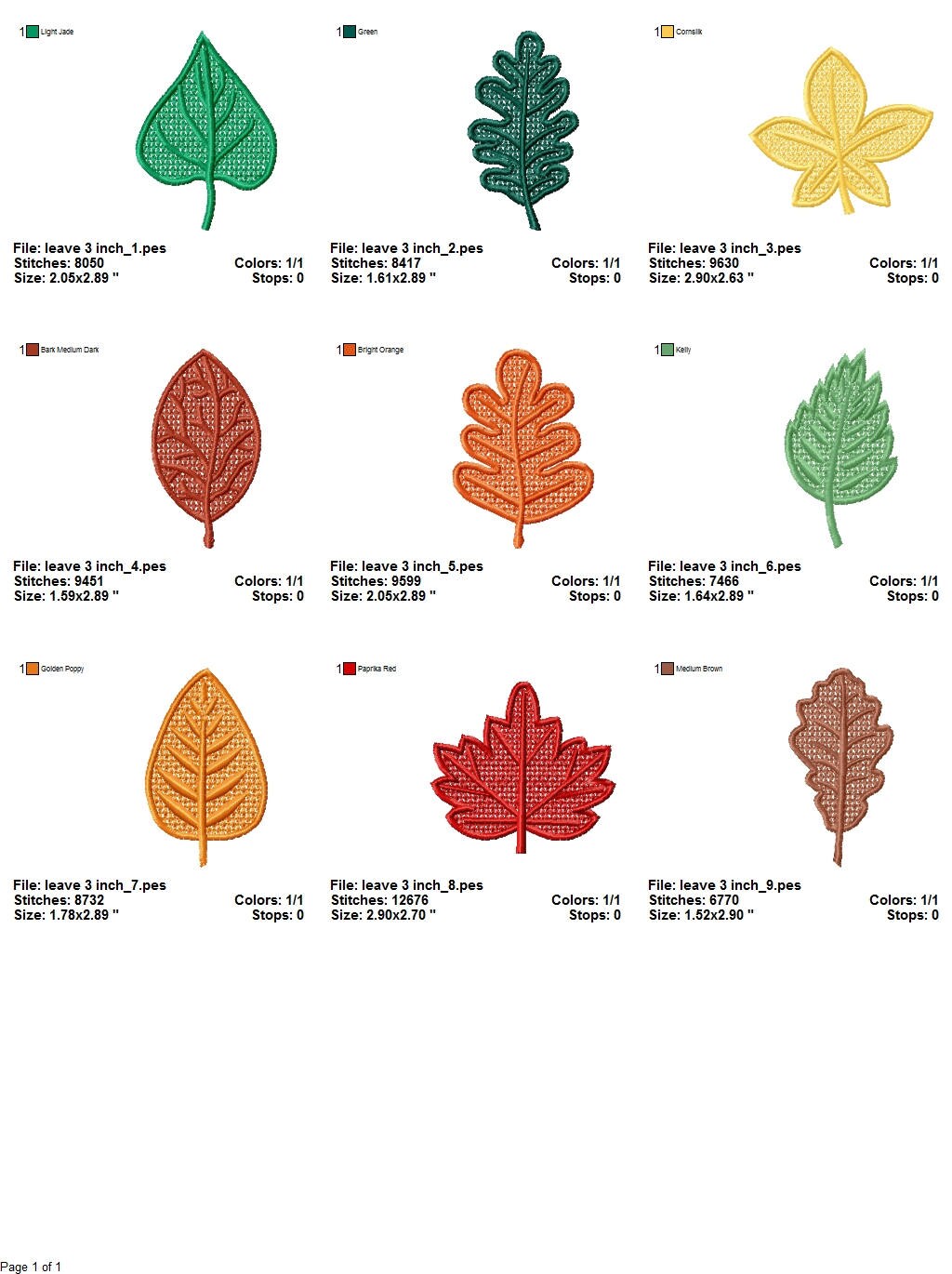 Free Standing Lace LEAVE Fsl Embroidery Machine Designs / - Etsy