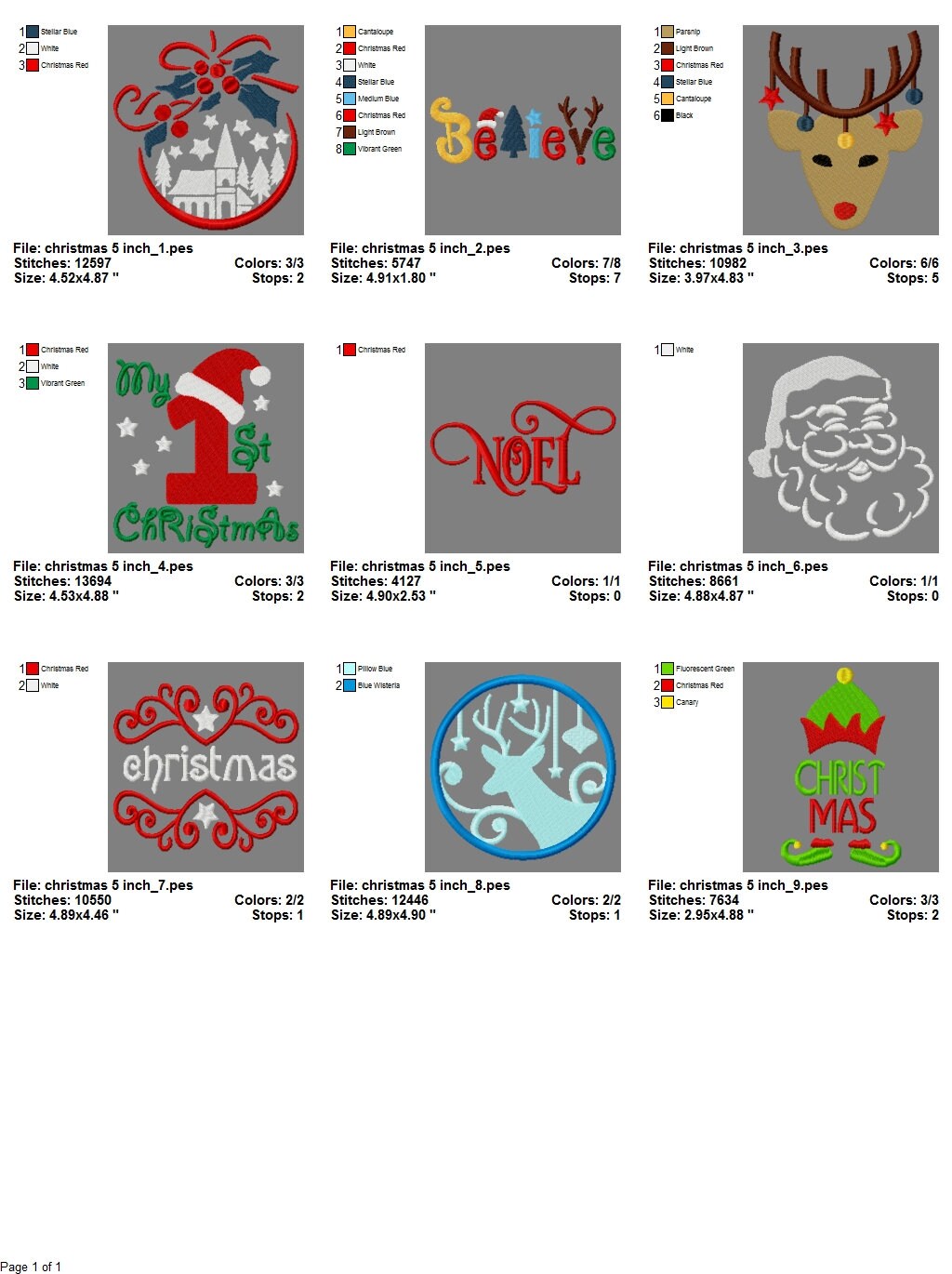 CHRISTMAS Machine Embroidery Designs Set / Noel Motifs Pour - Etsy