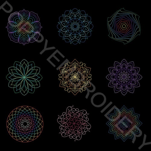 Lotus Flower Mandala Embroidery Design. Machine Embroidery | Etsy