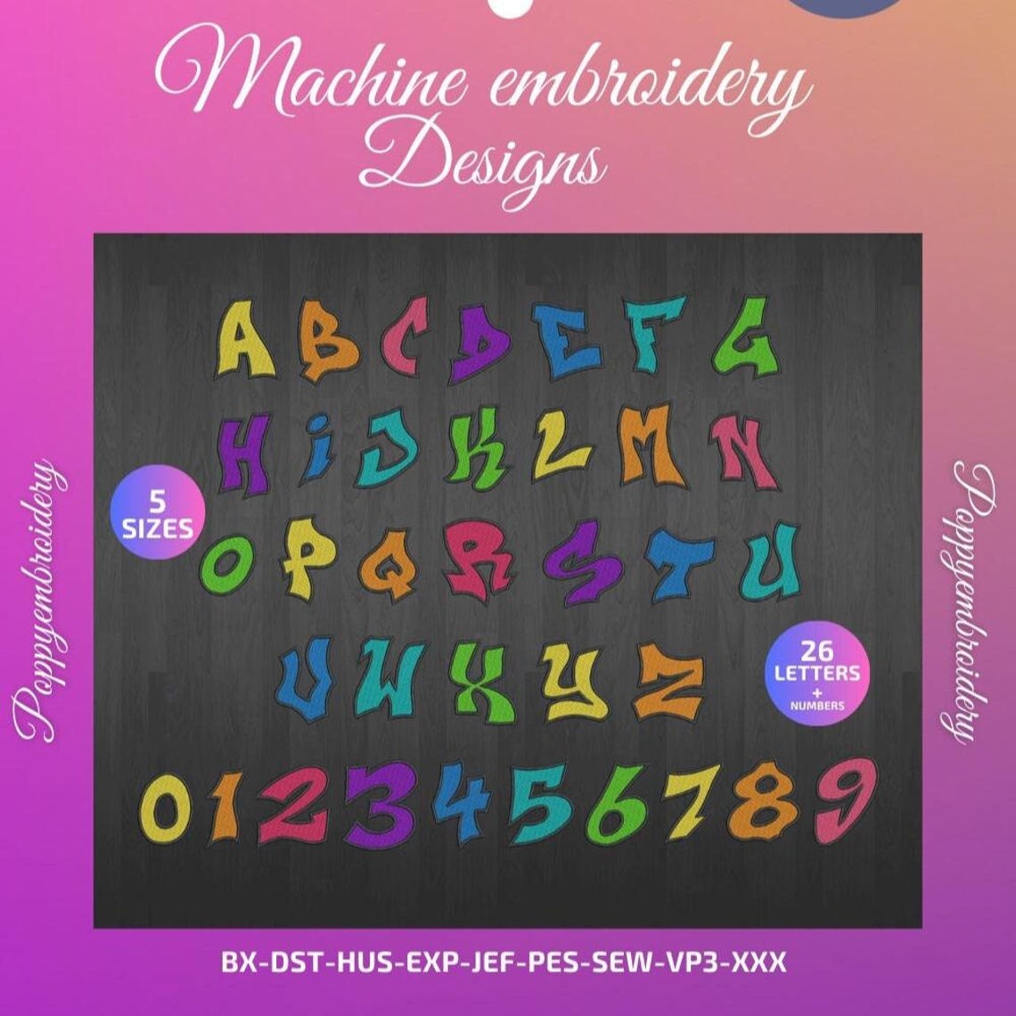 Graffiti Font Letters Machine Embroidery Designs (instant Download) - Etsy